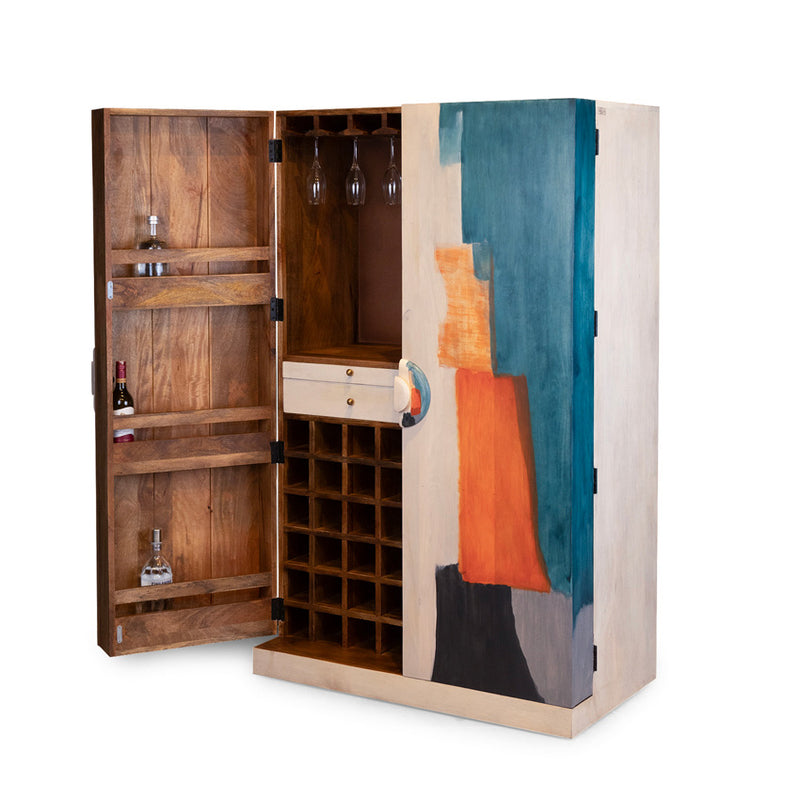 Leonardo Solid Wood Bar Cabinet - Elegant & Sturdy – Fabuliv