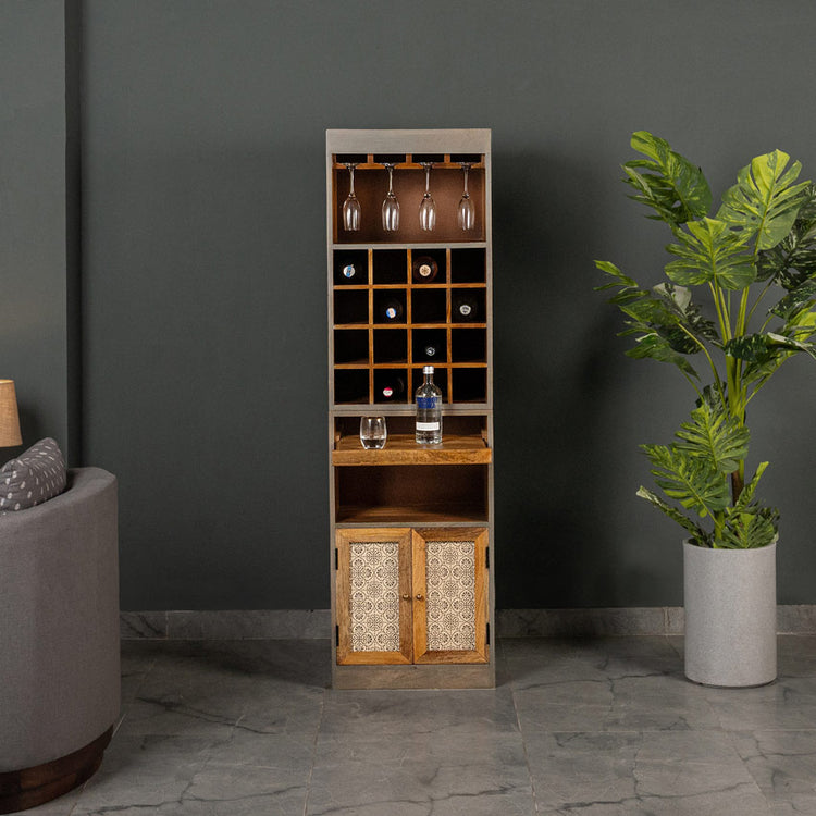 Xavier Solid Wood Bar Cabinet - Stylish & Functional – Fabuliv