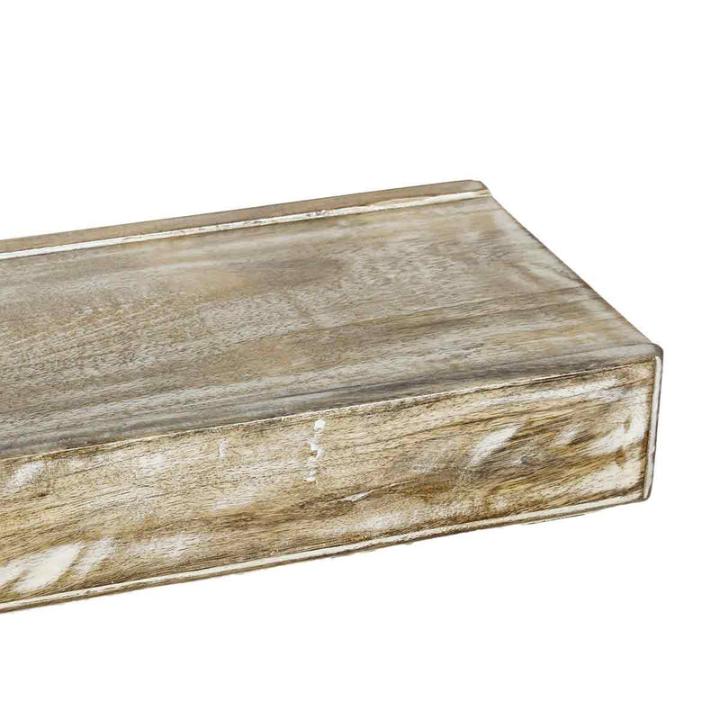 Ashton Distress White Wall Shelf online - Wooden wall shelves -Fabuliv