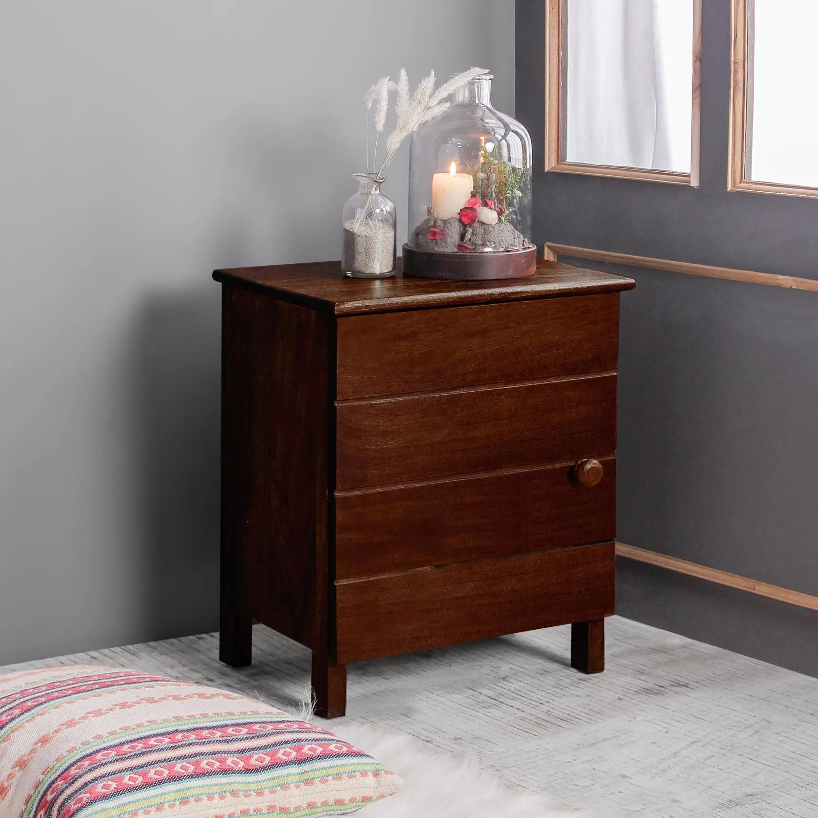 Reina Solid Wood Bedside Table | Wood Bedside Tables | Fabuliv